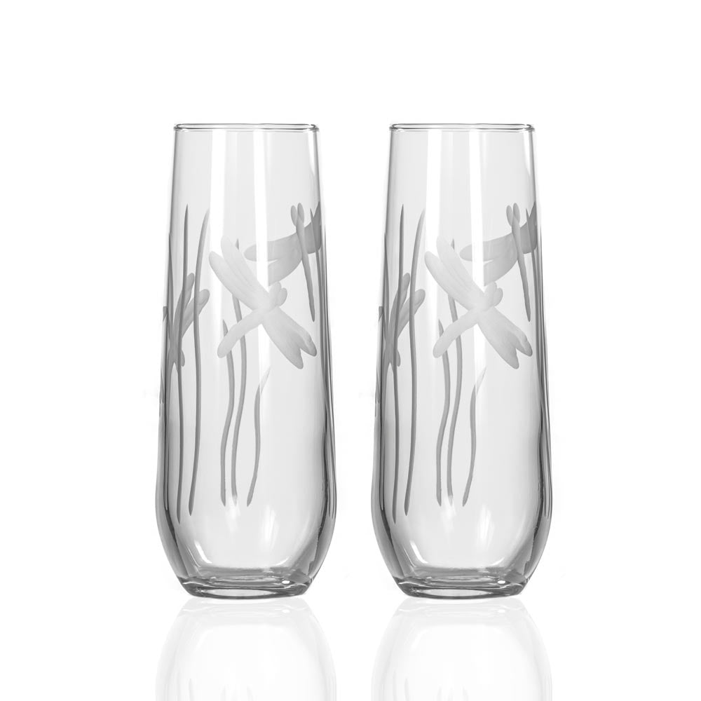 Dragonfly 8.5oz Stemless Champagne Flute | Set of 2 – Rolf Glass