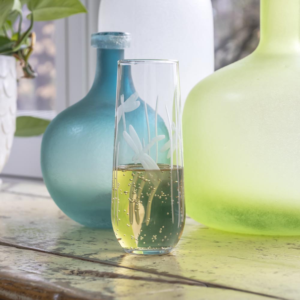 Dragonfly 8.5oz Stemless Champagne Flute | Set of 4 – Rolf Glass